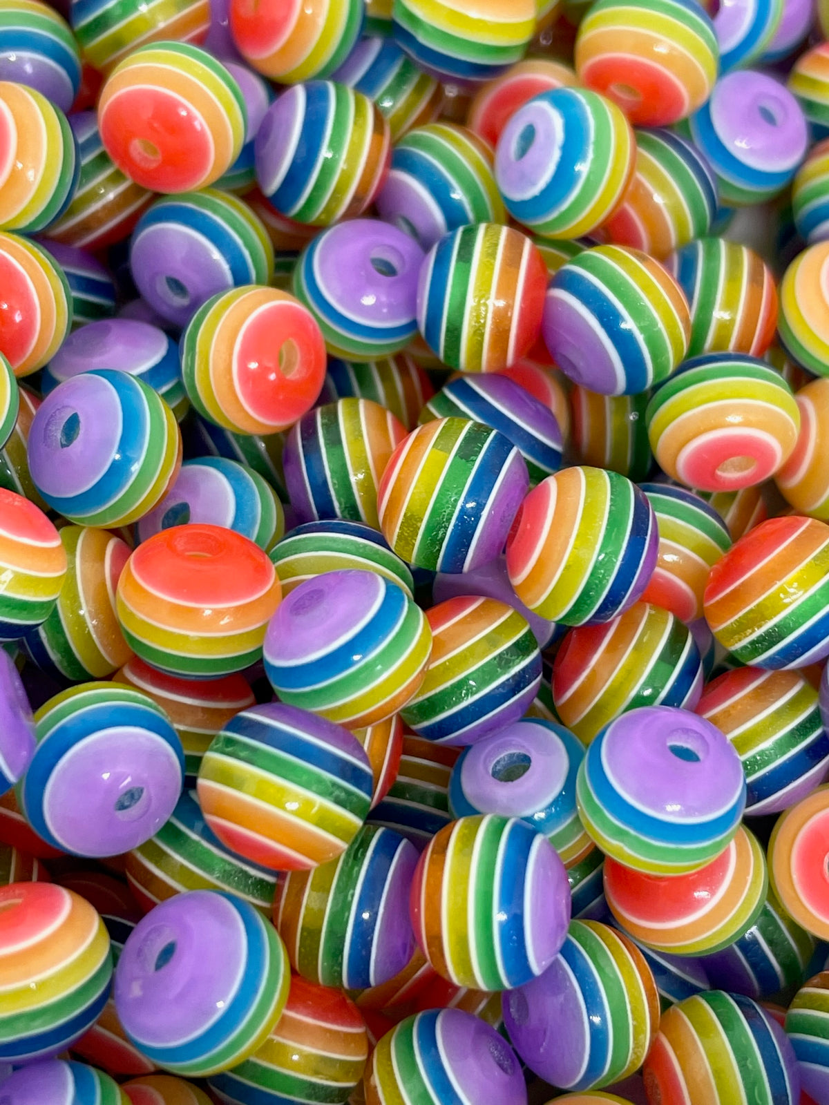 Celebrate Pride with Rainbow Striped Resin Beads Jewelry from Madison ...