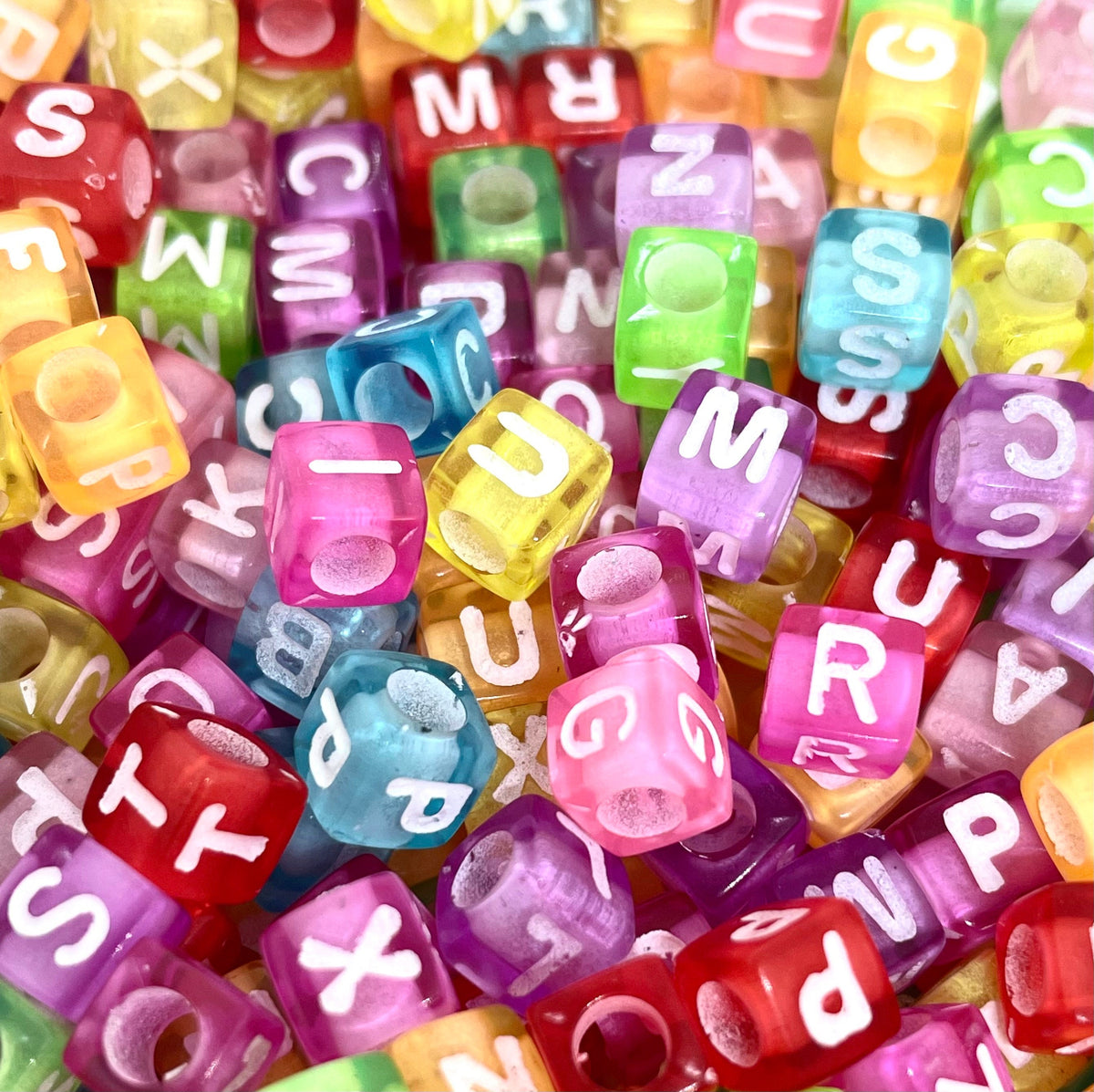 Colorful Alphabet Cube Beads, Rainbow Letter Cube Beads, Bulk Letter B ...