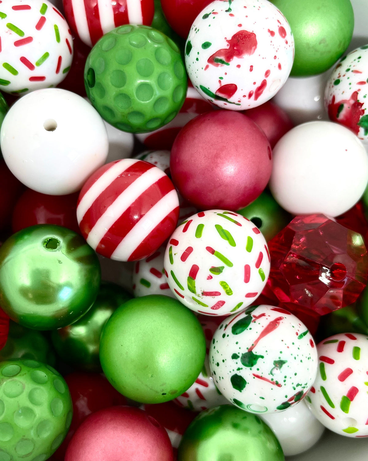 20mm Chunky Christmas Bead Mix - Perfect for Festive Jewelry and Decor ...